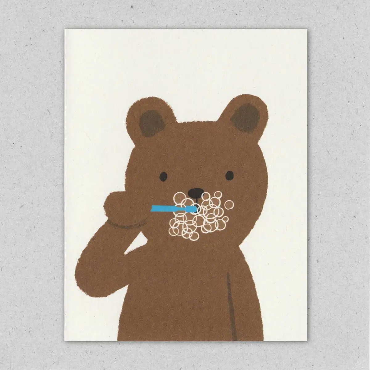 Brushing Bear Mini Card – Bawn Textiles